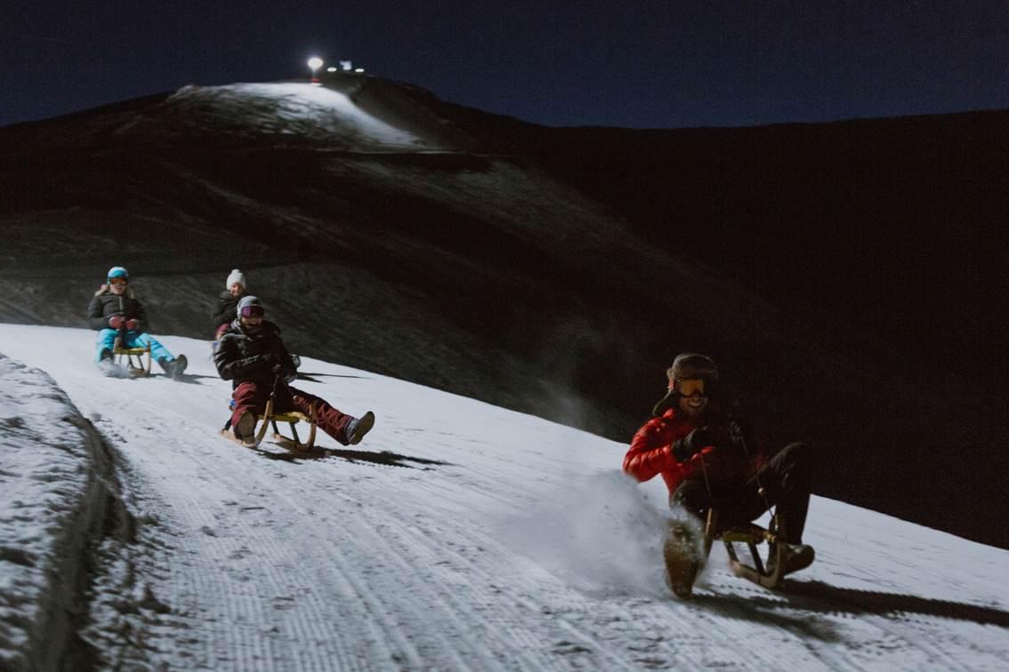 New Year’s Eve Night Sledding on the Tschentenalp