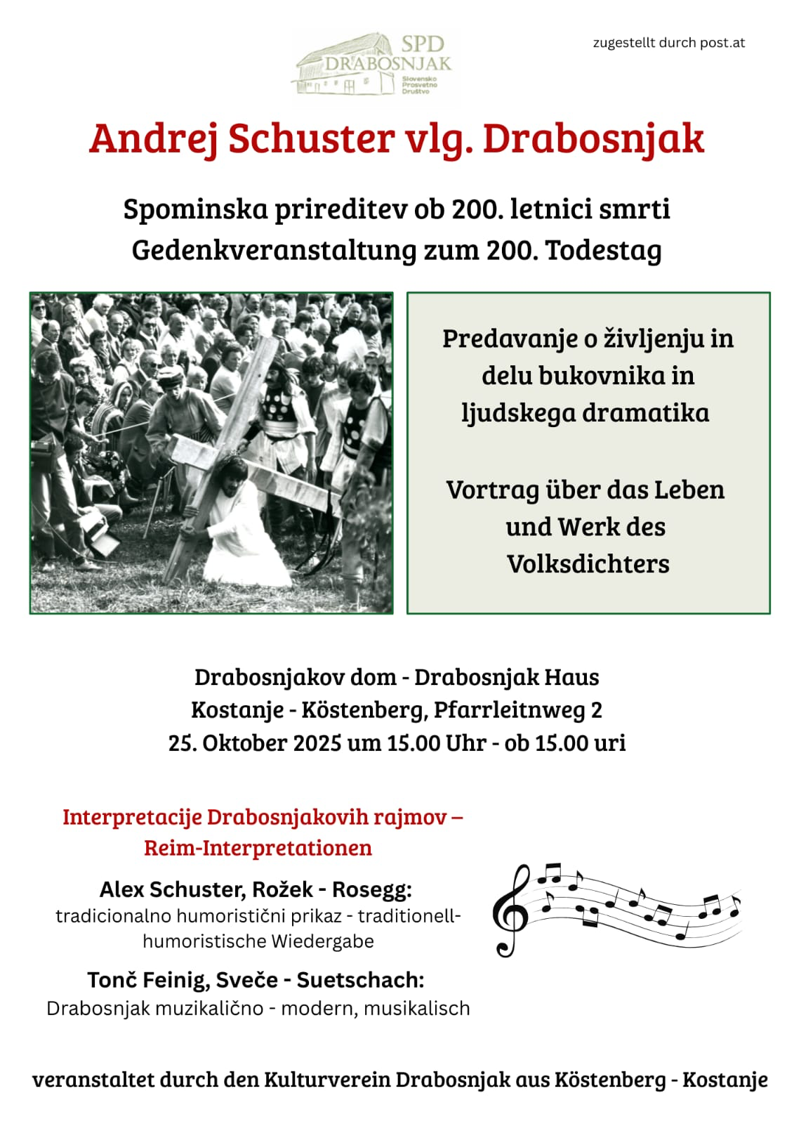 Gedenkveranstaltung zum 200. Todestag von Andrej Schuster vlg. Drabosnjak
