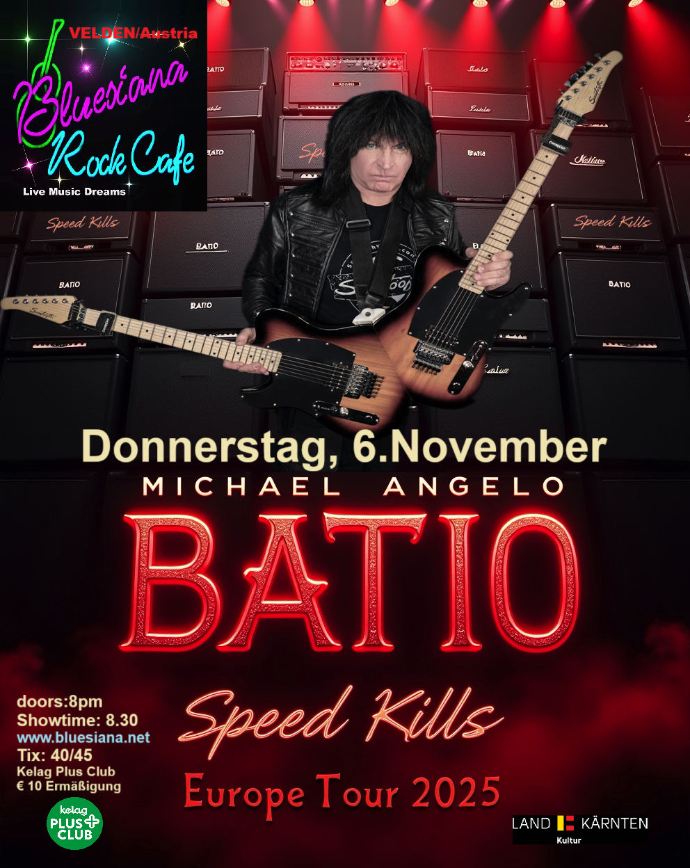 Konzert: MICHAEL ANGELO BATIO (USA) "Rock": Wandern am Wörthersee