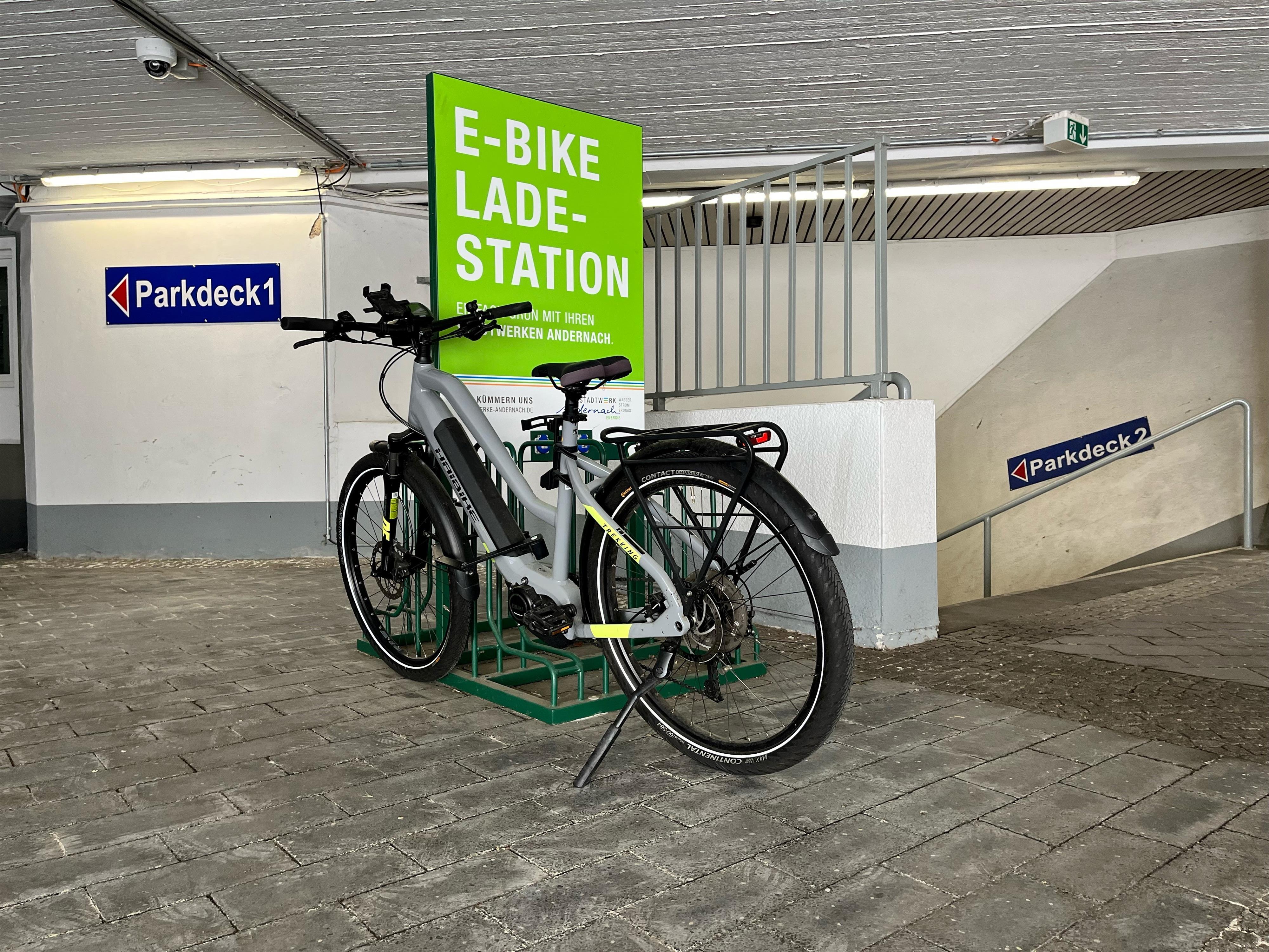 Öffentliche E-Bike Ladestation Tiefgarage Rathaus Andernach